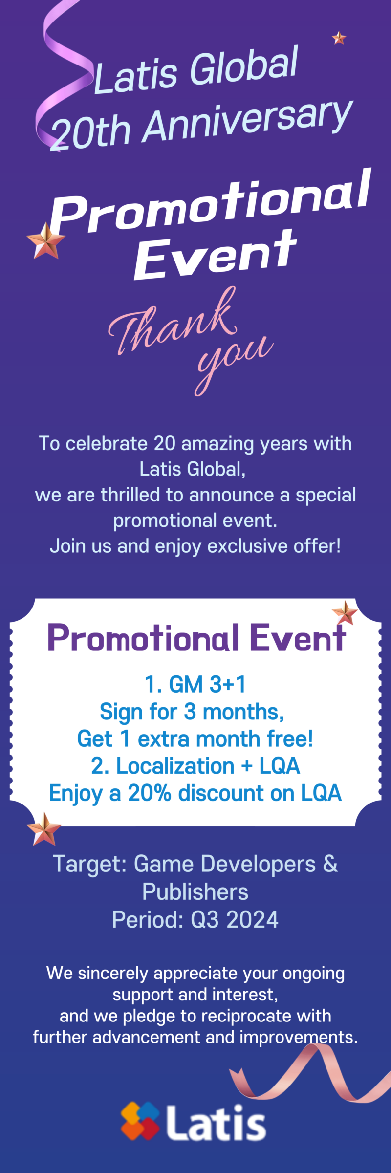 20th Anniversary Promotional Event - Latis Global
